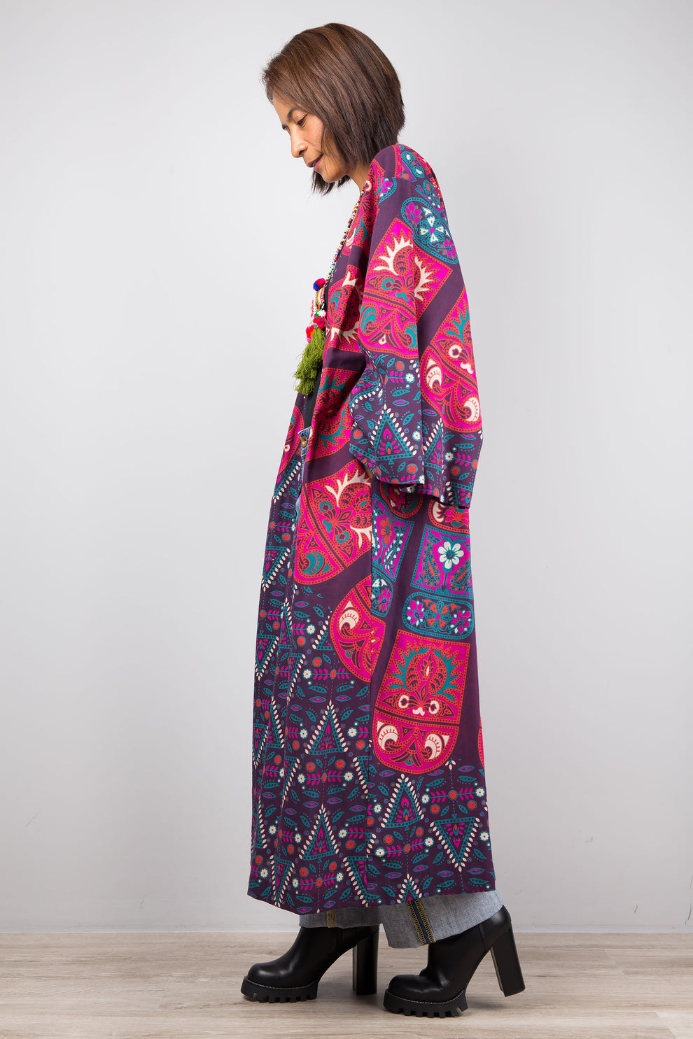 Boho cardigan for women. Cotton open front cardigan by Nuichan