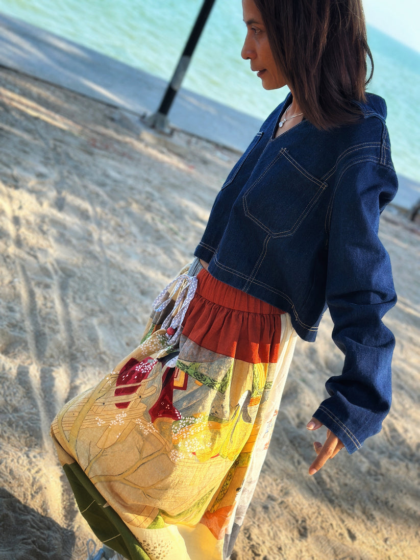 Long Patchwork Skirt for Women | Bohemian Skirt by Nuichan